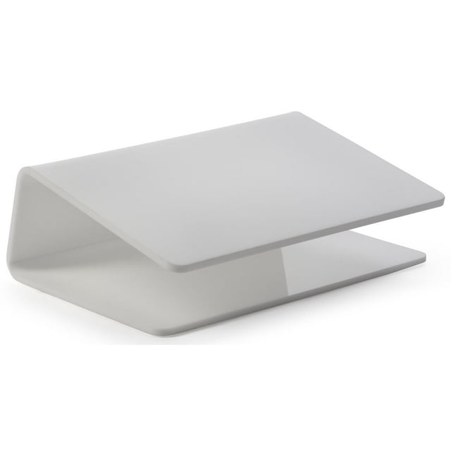 Displays2go Modern Laptop Stand, Slanted, Double Bend Design, Acrylic ...