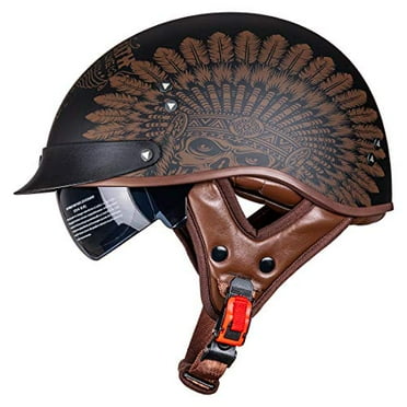 VCOROS Motorcycle Half Helmet Sun Visor Quick Release Buckle DOT ...