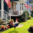 14.4in Iron Chicken Yard Art, Patriotic Metal Rooster Statue for 4th of ...