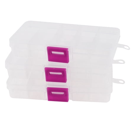 3pcs 125x 65x20mm 10 Grid Electronic Component Parts Kits Plastic ...