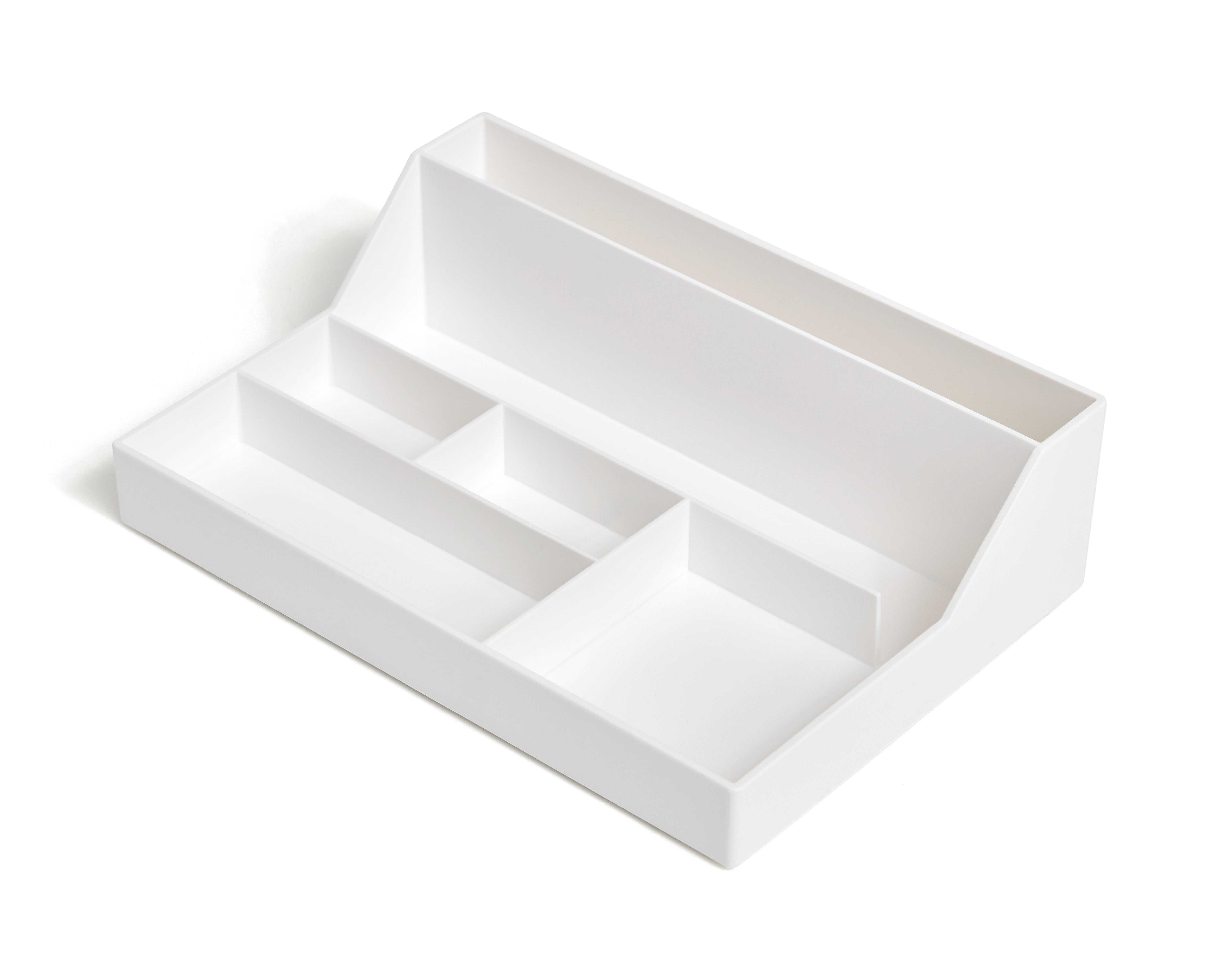 TRU RED 6-Compartment Plastic Desktop Organizer, White TR55260 ...