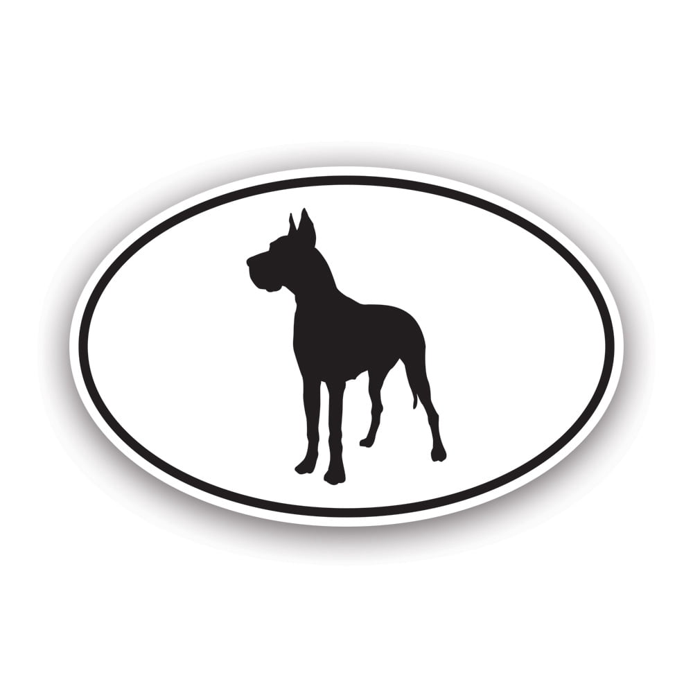 Great Dane Euro Oval Sticker Decal - Self Adhesive Vinyl - Weatherproof ...