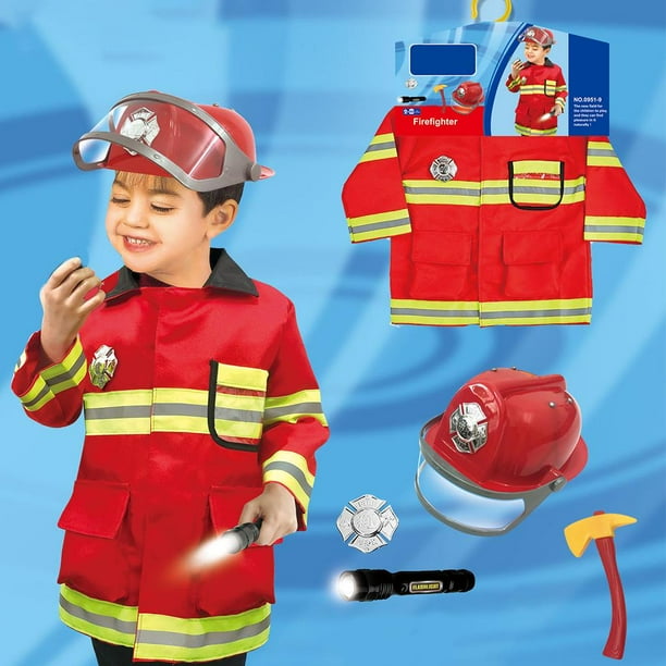 Children s Firefighter Suit Role playing Props Holiday Fireman Costume Toy for Kid Pretend Role Play Walmart