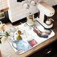 Dish Drying Mat for Kitchen Counter 16x18 Rooster Vase Absorbent Coffee ...