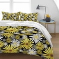 4 Piece Duvet Cover Set Full, Spring Yellow White Daisy Flower Soft ...