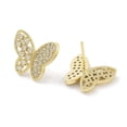 10 pc Brass Micro Pave Clear Cubic Zirconia Studs Earring for Women ...
