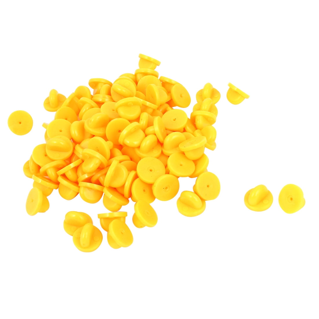 Uniform Plastic Lapel Pin Backs Badge Fasteners Butterfly Clutch Yellow ...