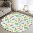 Cartoon Coconut Trees Round Rug 3.3ft Washable Circle Entryway Rugs Non ...