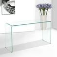 Glass Console Table, Transparent Tempered Glass Console Table Tempered ...