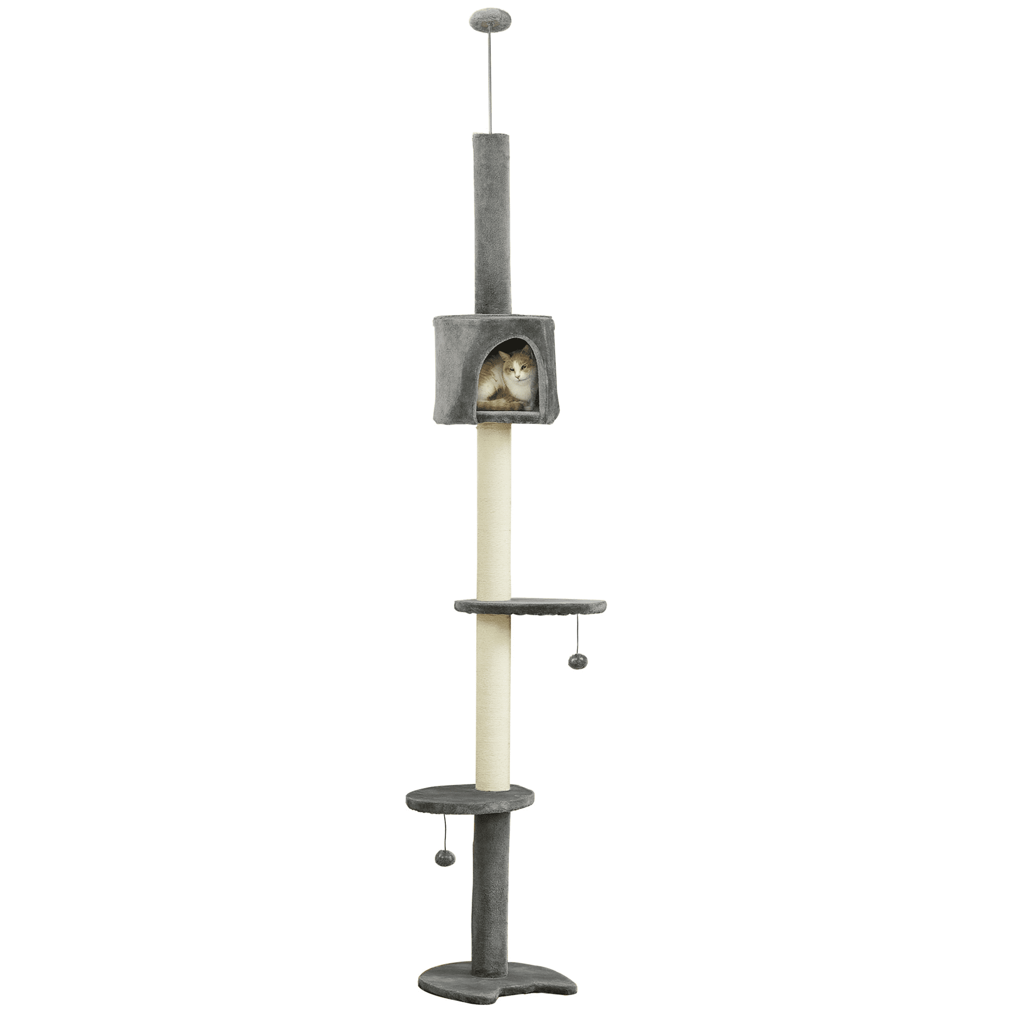 Click here for Pawhut 4-Tier Floor To Ceiling Cat Tree Tall Cat T... prices