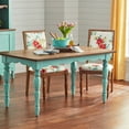 The Pioneer Woman Dining Table Made With Solid Wood Frame, Teal ...