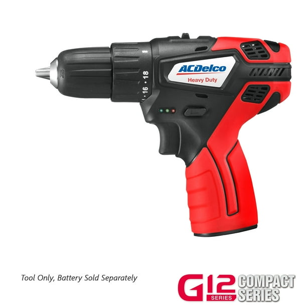ACDelco G12 Compact 12V Li-ion Cordless 3/8" 2-speed Drill Driver, Bare ...