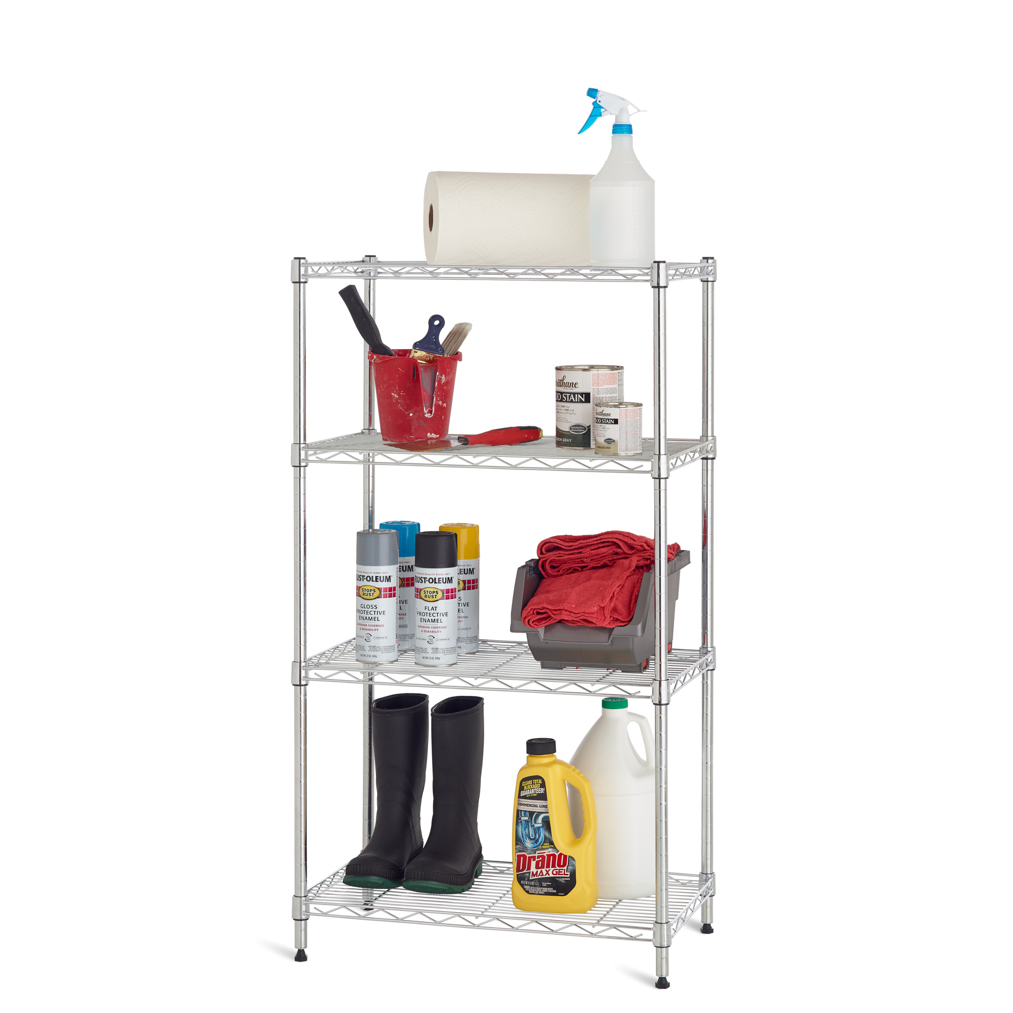HSS 4 Tier Wire Shelving Unit (23.2"W x 13.4"D x 42"H) only $37.13 ...