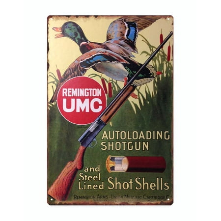 Remington UMC Auto Loading Shotugn firearm metal tin sign vintage style ...