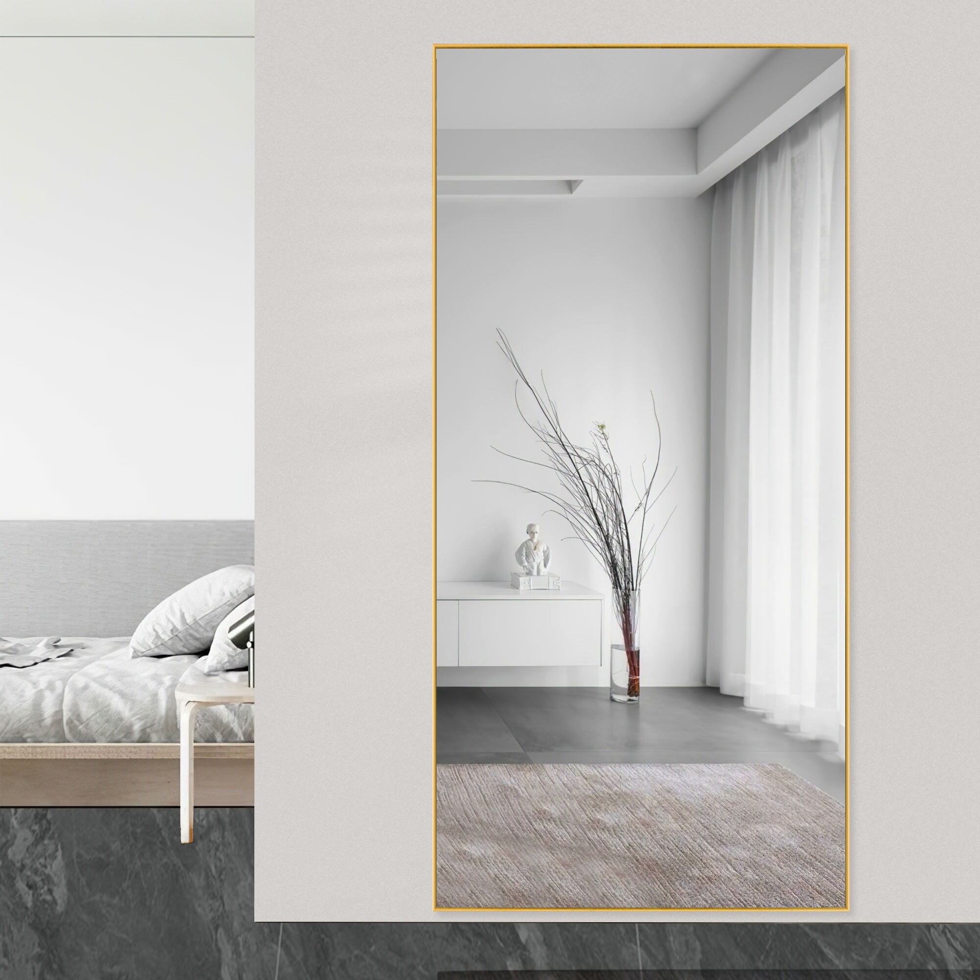 Oversized & Large Full Length Wall Mirror Gold Gold - Walmart.com