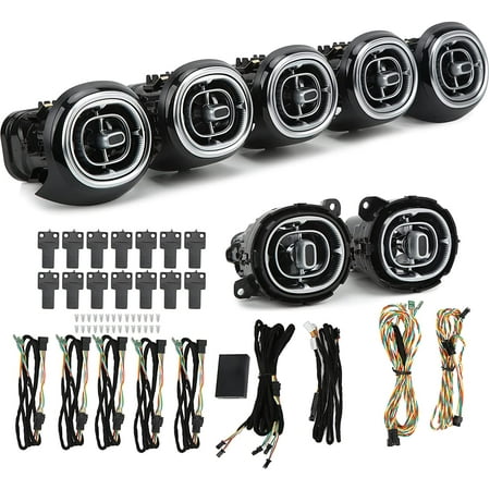 7pcs 64 Color Front Rear LED Turbine Air Vent Ambient Light Kits ...