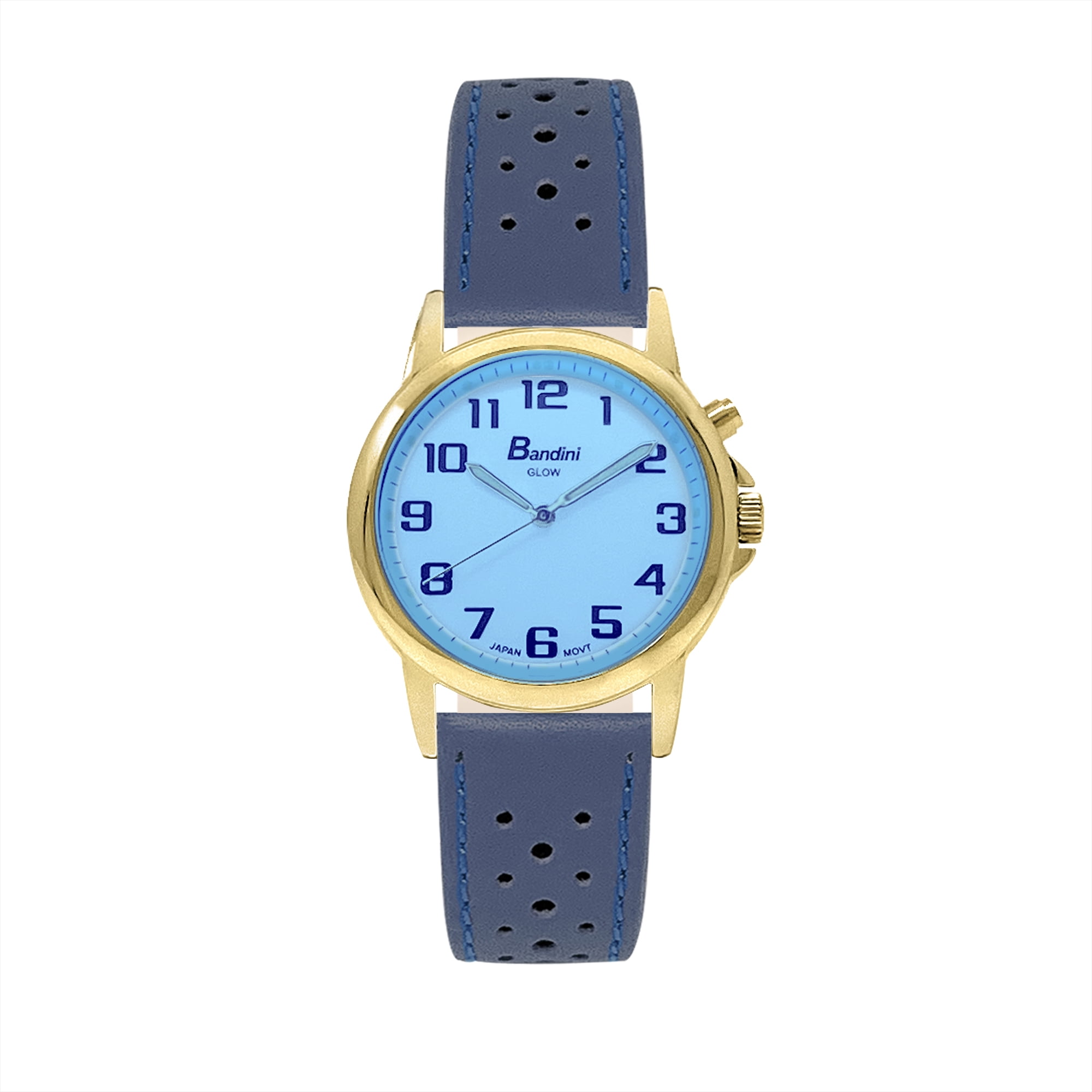 Bandini Mens Glow Watch - Leather Rally Strap - 38mm Analog Men's Easy ...