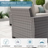 GAOMON 7 Seats Outdoor Wicker Sectional Conversation Set, 5 Pieces ...