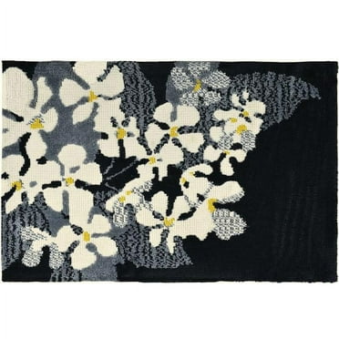Homefires Rugs 21" x 54" White and Gray Decorative Vine Garden Design ...