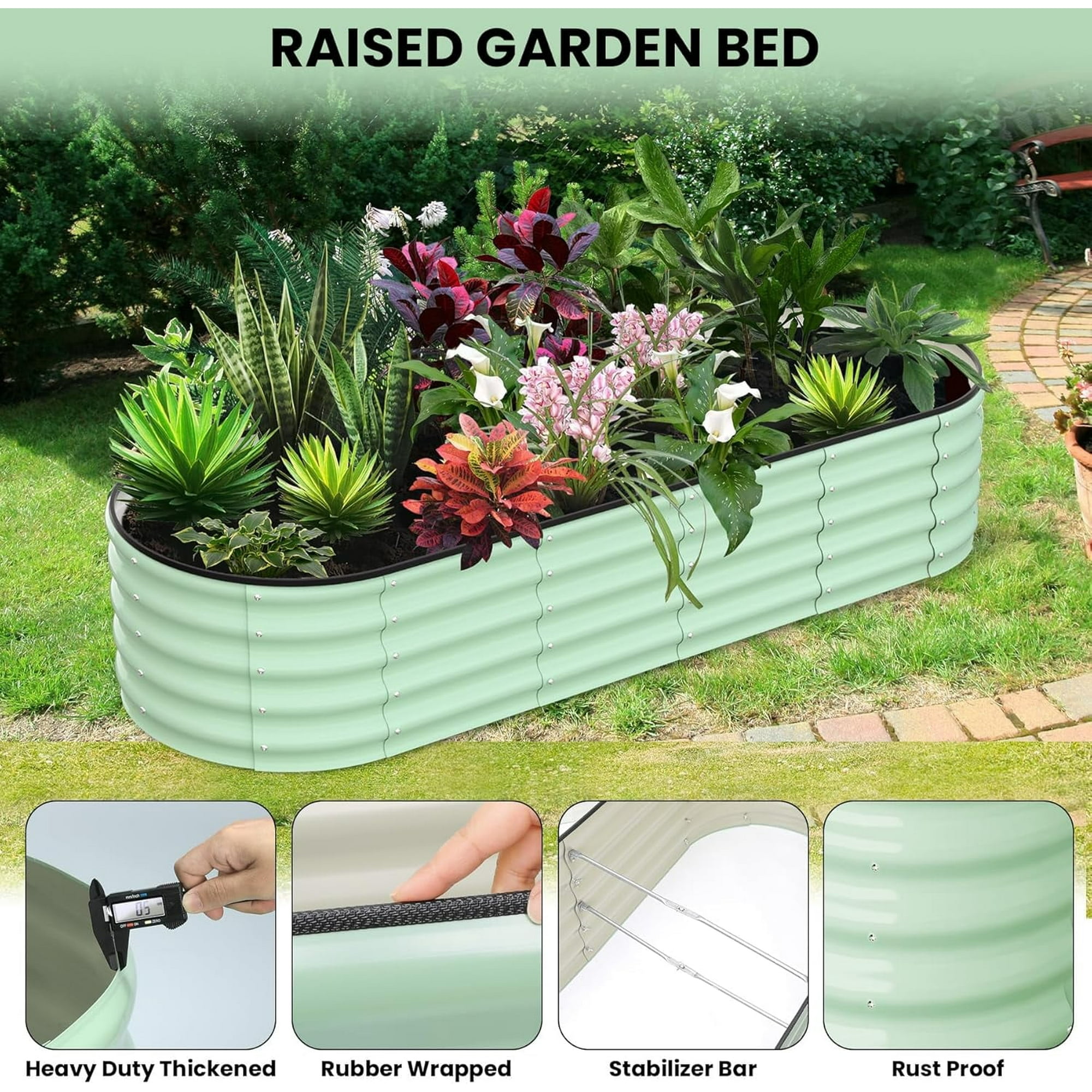 Click here for Yusazens 8x2x1.5 Ft Raised Garden Bed  Galvanized... prices