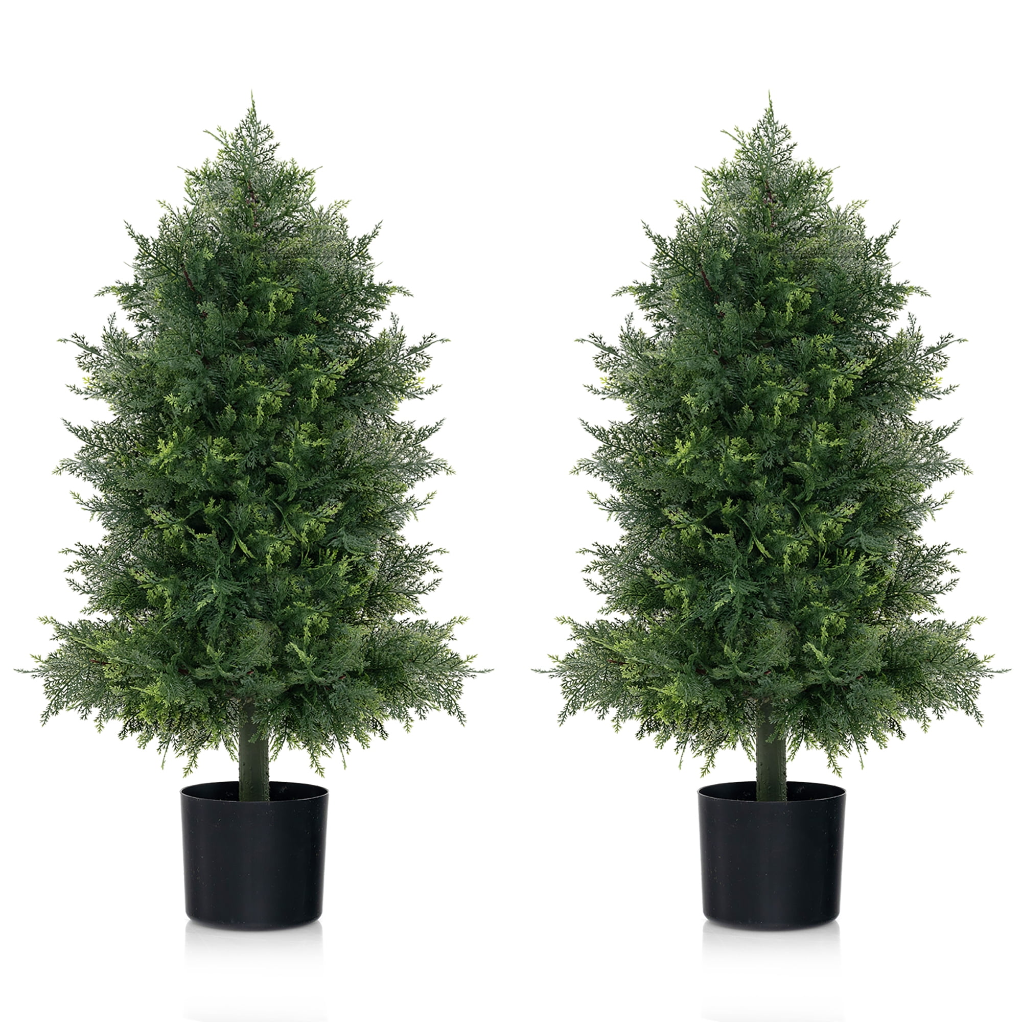 Click here for Gymax 2pcs 31.5 Artificial Cedar Topiary Tree Faux... prices