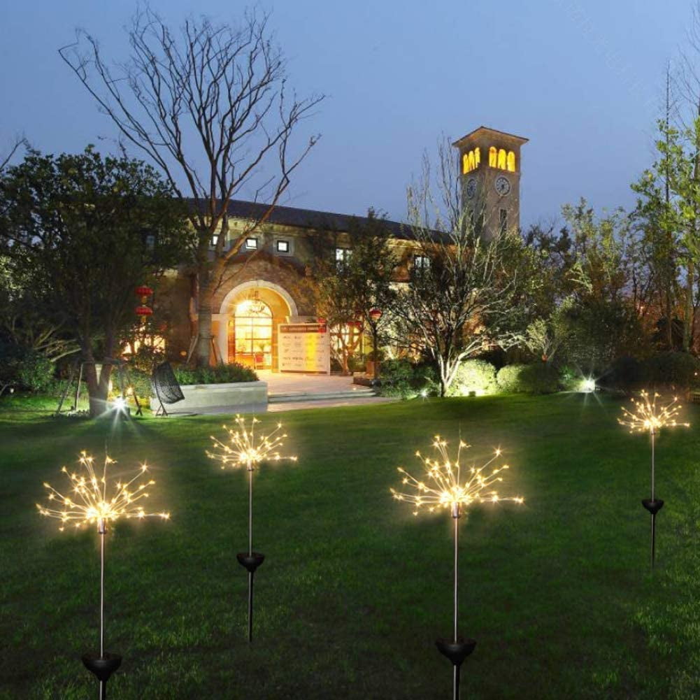 Solar Firework Lights, 2 Pack 40 Copper Wire 120 LED Firework Fairy ...
