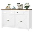 Homfa Farmhouse Kitchen Sideboard, 4-Doors 2-Drawers Wood Buffet ...
