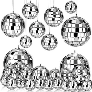 JZSDB 8-Inch Silver Mirror Disco Ball - Decorative Piece for Parties ...