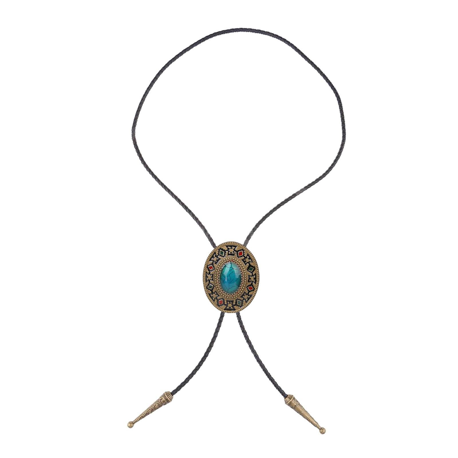 Hombres Bolo Tie Turquesa Piedra Western Cowboy PU Cuerda de material ...