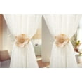 SUQ I OME Elegant Pearl Flower Beige Magnetic Curtain Tieback 2 Count ...