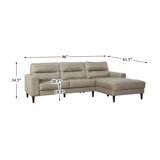 Lexicon Lewes 2-Piece Leather Match Sectional with Right Chaise in ...