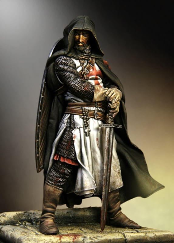 Pegaso Models 90mm Templar Sergeant XIII Century White Metal Figure Kit ...