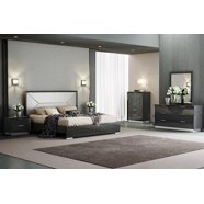 Glossy White King Bedroom Set 3Pcs Contemporary Made in Spain ESF Granada - Walmart.com