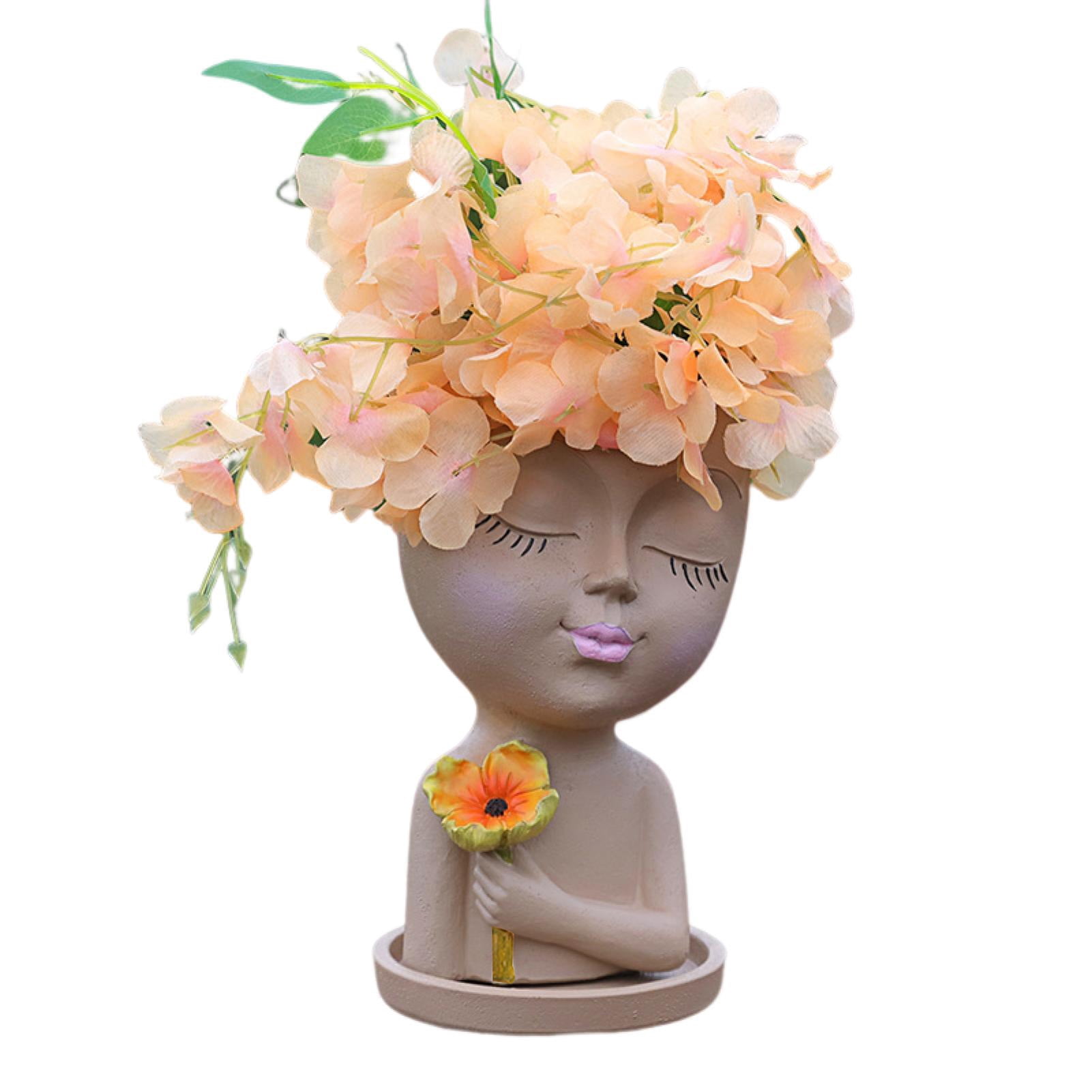 HYmarket Girls Head Face Shape Planters Pot - Vivid Appearance, Stable ...