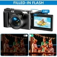 4K 48MP Vlogging Camera with Autofocus, 16X Zoom, Compact Video Camera, Includes 32GB SD Card ...
