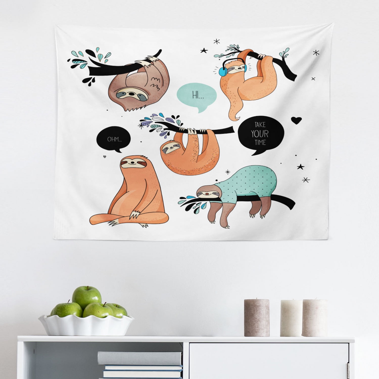 Animal Tapestry, Lazy Sleepy Bear Tribe of Australian Sloths Keep Calm ...