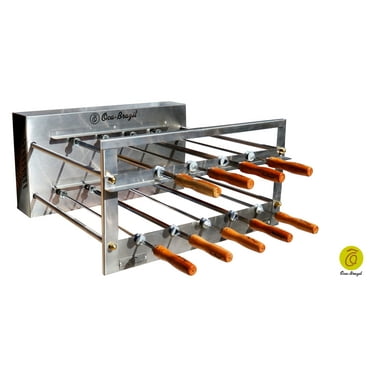Oca-Brazil Brazilian BBQ Charcoal Grill with Firebox - 9 Stainless ...