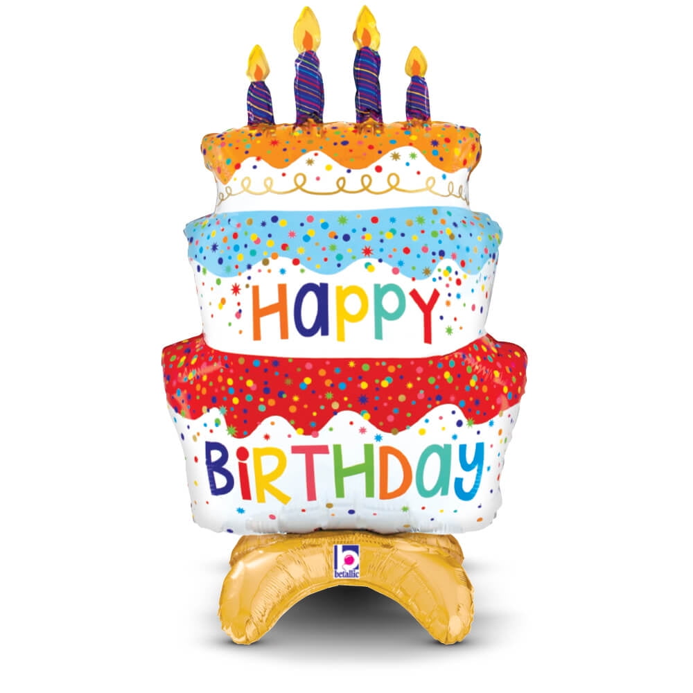 29 inch Standups Birthday Cake Foil Mylar Balloon - Party Supplies ...
