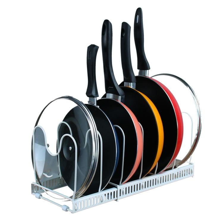 Holocky Expandable Pot and Pan Rack Lid Organizer with 12 Adjustable ...
