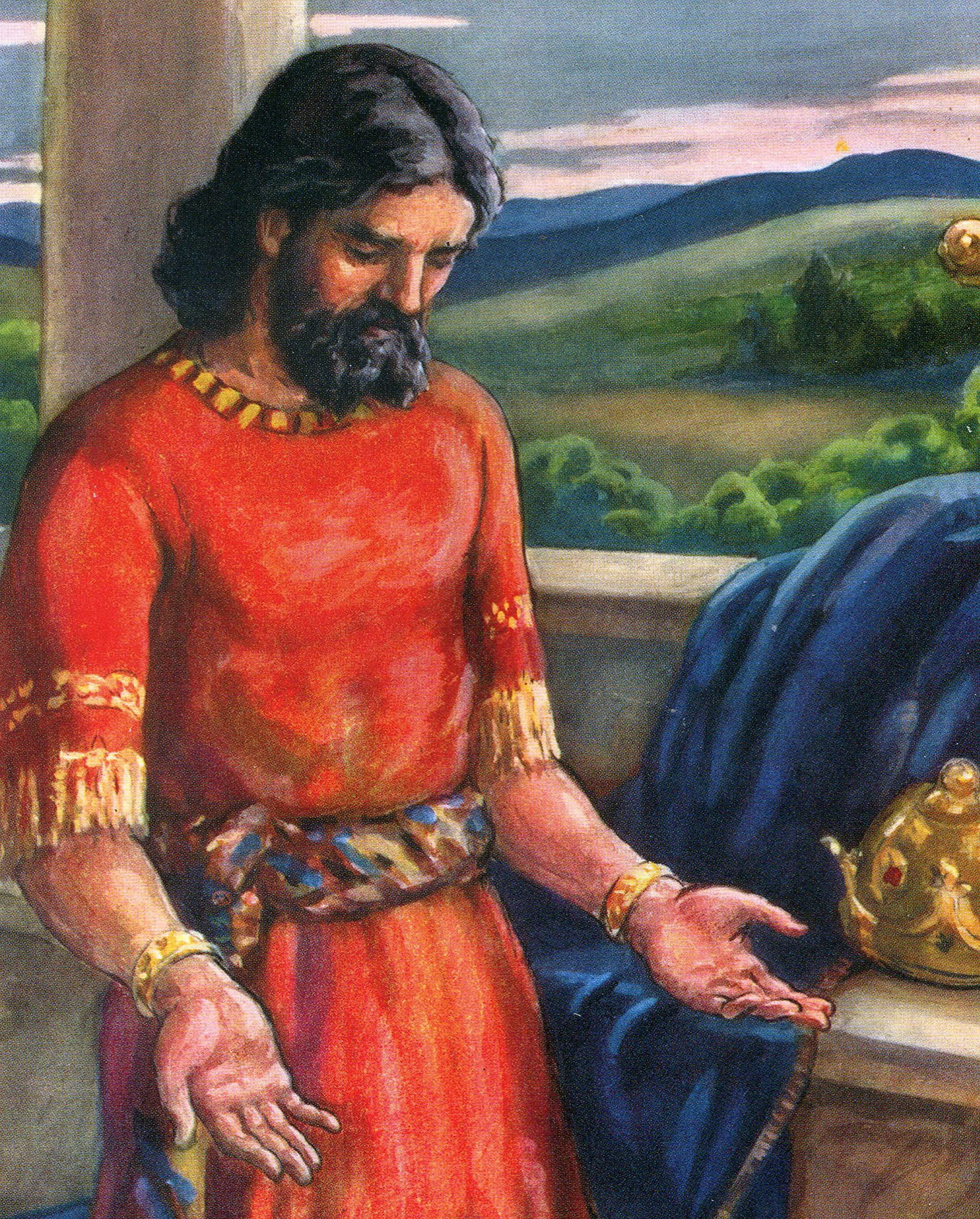 Catholic print picture - King David Prays C - 8" x 10" ready to be ...