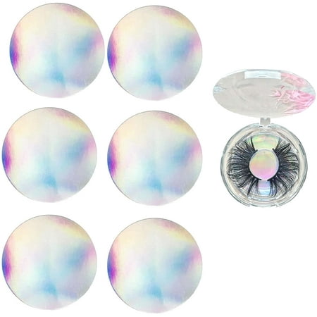 6 Pcs Clear Eyelash Box, Empty Eyelashes Case with Tray, Glitter Round ...
