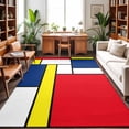 Abstract Color Block 3x5ft Non Slip Area Rug Yellow Red Blue ...