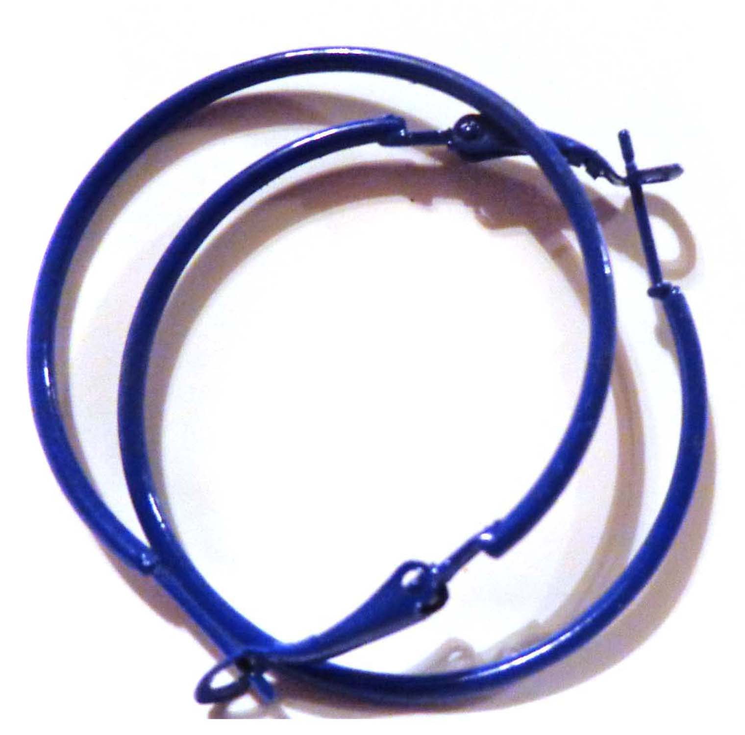 Navy Blue Hoop Earrings Simple Thin 2 inch Hoop Earrings - Walmart.com