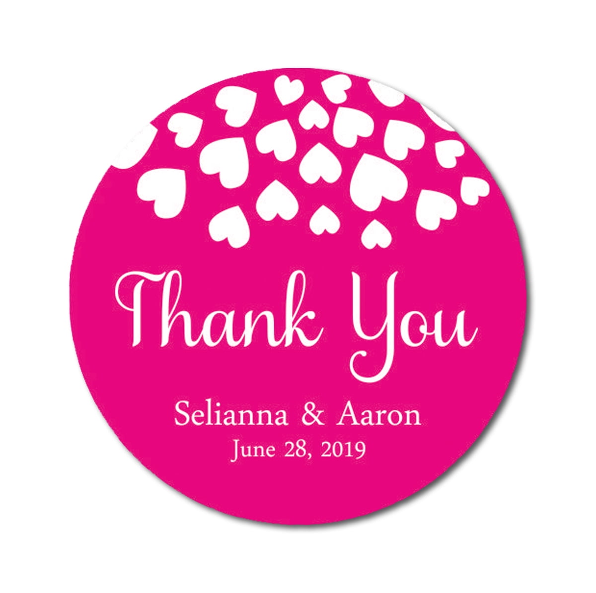 Darling Souvenir Round 45 Pieces Hearts Thank You Stickers Wedding ...