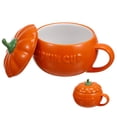 Nicehomfit Porcelain Pumpkin Bowl Creative Pumpkin Cups Ceramic Orange ...