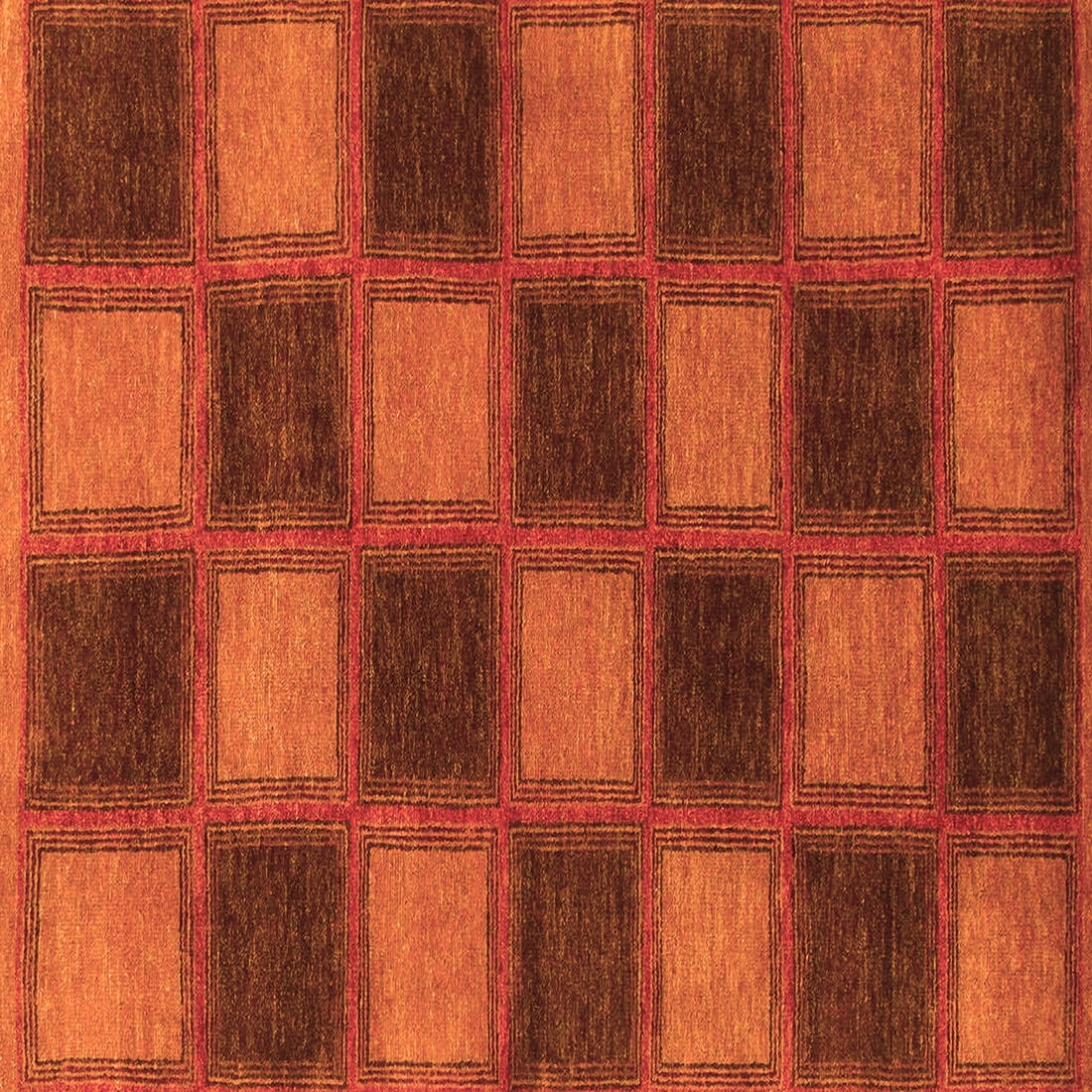 Ahgly Company Indoor Square Checkered Orange Modern Area Rugs, 3 ...