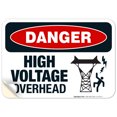 High Voltage Overhead Sign, OSHA Sign, 10x7 Vinyl Sticker - Walmart.com