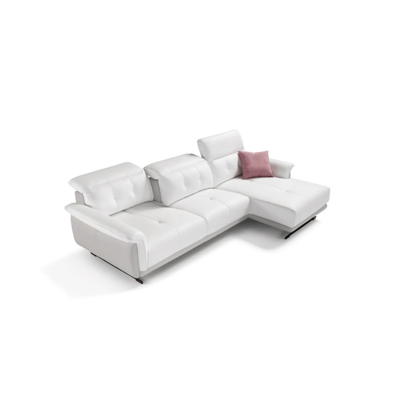 Sofia Leather Sectional Sofa in Gray, Right Facing Chase - Walmart.com