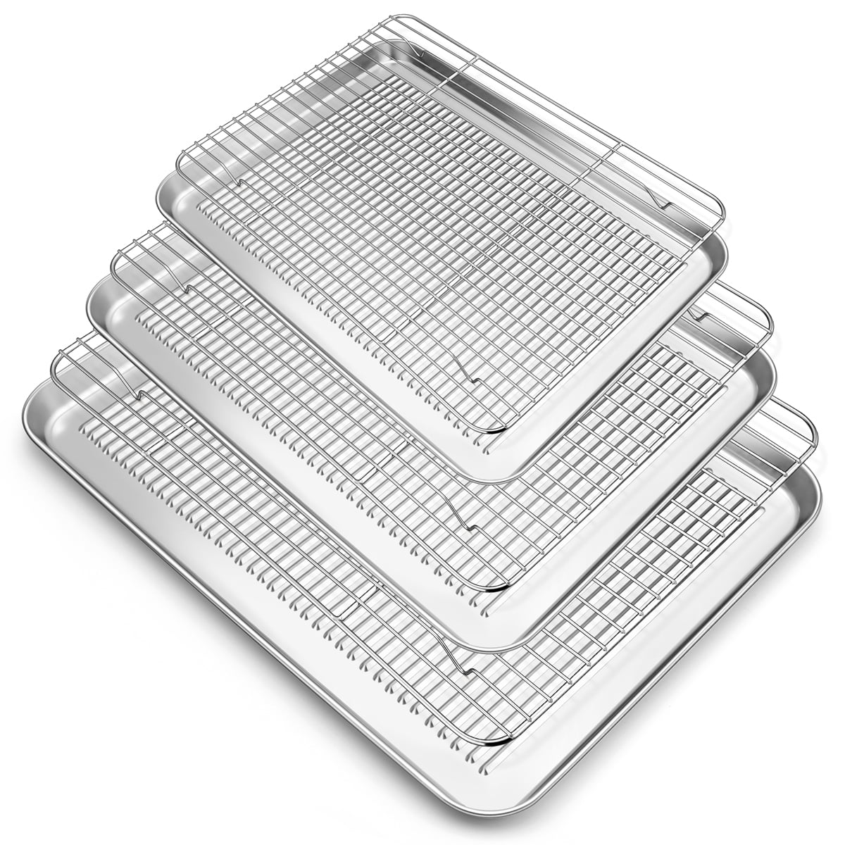VeSteel 6-Piece Baking Sheets with Racks Set (3 Pans + 3 Racks ...