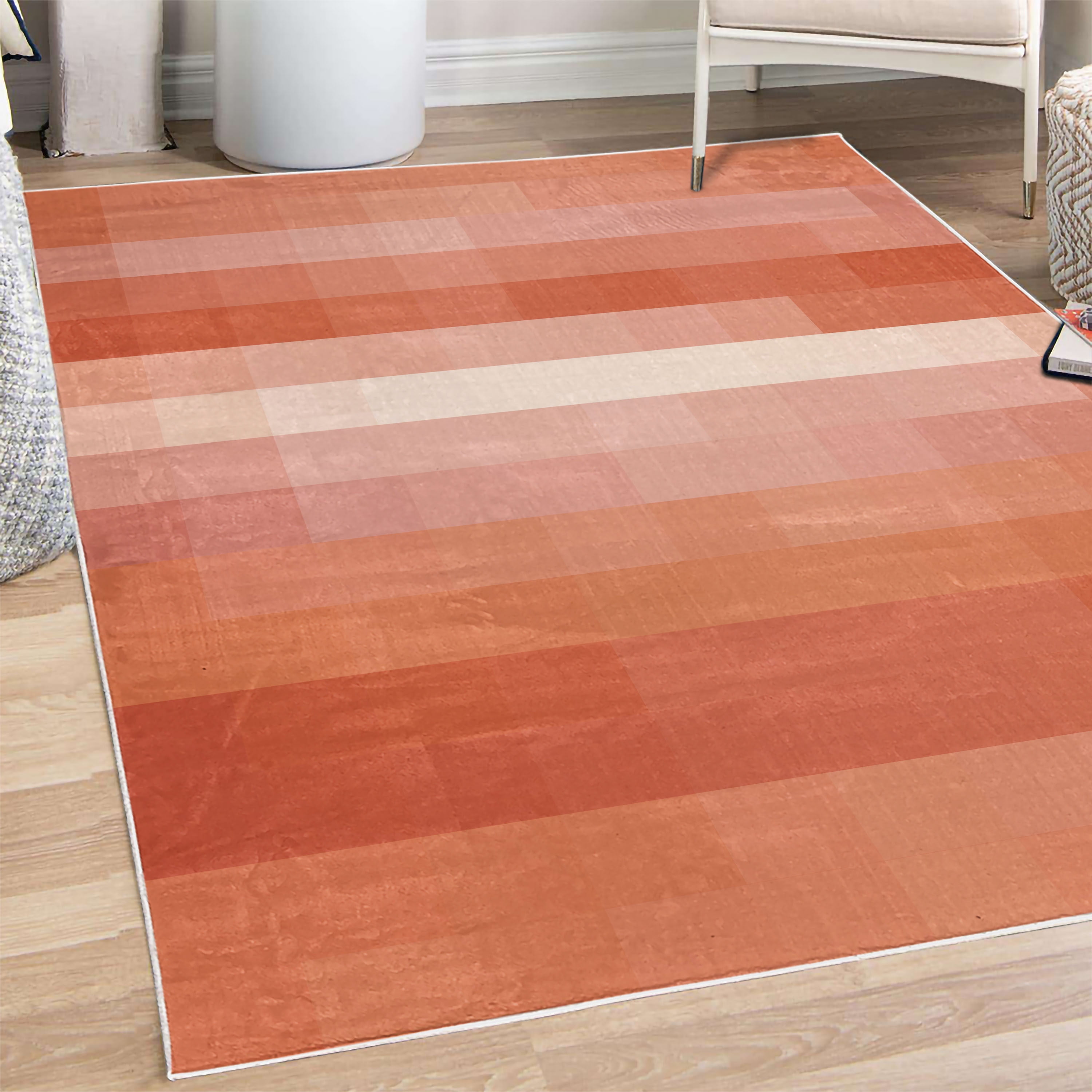 Palette Decorative Rug, Abstract Vortex Swirls and Shapes Pattern ...